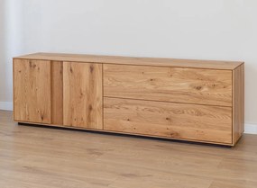 Bílý nábytek TV komoda Collodi, dub, masiv (185 cm)