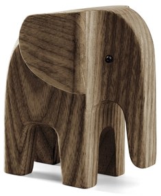 novoform Dřevěný slon Baby Elephant Smoke Stained Ash, hnědá barva, dřevo