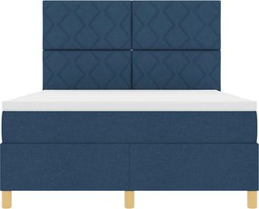 Postel s boxspringem s matrací s čelo Modrá 160 x 200 cm textil 3339713