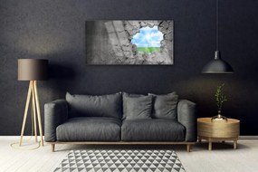 Obraz na skle Dziura Popękana Ściana 140x70 cm