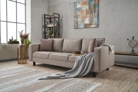 Atelier del Sofa 3-místná pohovka Kale Linen - Cream, Krémová