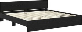 Rám postele s LED pásky Černý dub 200 x 200 cm Kompozitní dřevo 3403603