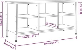 vidaXL Botník 100 x 35 x 50 cm kompozitní dřevo [831838] Barva: kouřový dub