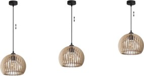 Závěsné svítidlo Timber 6, 1x dřevěné stínítko, (fi 21 cm)