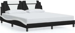 Rám postele Viana bez matrace černý a bílý 180 x 200 cm umělá kůže 3208115