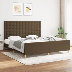 Rám postele s čelem tmavě hnědý 180x200 cm textil 3125400