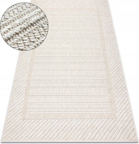 Koberec Plochý Tkaný Jersey Rámeček béžový sisal outdoor smyčka 160x220 cm