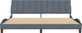 Rám postele bez matrace Hanko tmavě šedý 200 x 200 cm samet 3207868