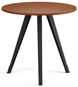 Konferenční stůl PRIMO ZEN, průměr 80 cm, černá podnož, třešeň