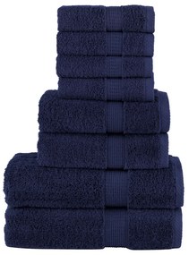 8dílná sada ručníků Premium SOLUND navy modrá 600 g/m² 137541