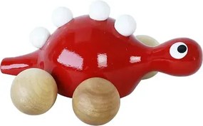 Vilac Dřevěný dinosaurus na kolečkách červený / od 12 měsíců
