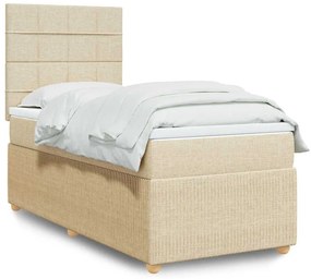 Box spring postel s matrací krémová 80 x 200 cm textil 3291888