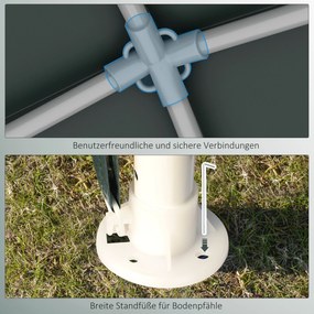 Outsunny altán 2,7 x 2,7 m party stan zahradní altán stan na balkon terasu, tmavě zelená ocel, voděodolný a stabilní | Aosom.de