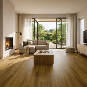 Beauflor, PVC podlaha - lino Quintex Gambel Oak 669D - dub, na míru, šíře 4m,5m, hnědá, filc, chodba / předsíň