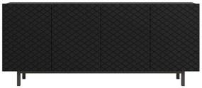 Komoda Scalia II 4D 190 cm - černý mat / černý podstavec