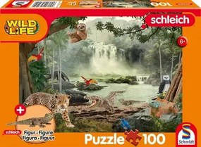 SCHMIDT Puzzle Schleich V deštném pralese / 100 dílků + figurka Schlei