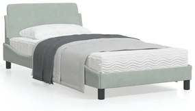 vidaXL Rám postele s čelem světle šedý 100x200 cm samet