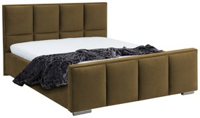 Eka Čalouněná postel Passion - Fresh 160x200 cm Barva látky - Fresh: Hořčicová (37), Úložný prostor: S kovovým rámem úložného prostoru