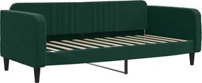 Válenda s matrací tmavě zelená 100 x 200 cm samet 3197048