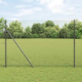 Hexagonální kotvení plotu 25 x 1,6 m Ocel potažená PVC Šedá 3352829