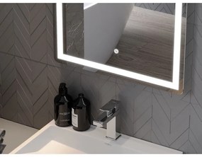 Mexen Onyx, LED koupelnové zrcadlo s podsvícením a kosmetickým zrcátkem 60x80 cm, 6000K, ochrana proti zamlžování, 9813-060-080-611-00