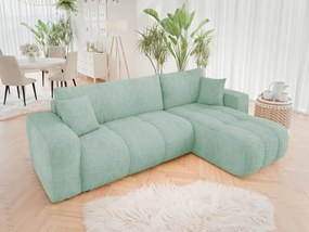 Rohová rozkládací sedačka Larow Boucle, Potah: Coral 75