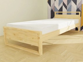 Benlemi Masivní jednolůžková postel SIMPLICIT Zvolte barvu: Přírodní dekor lakovaný, Rozměr: 140x200 cm