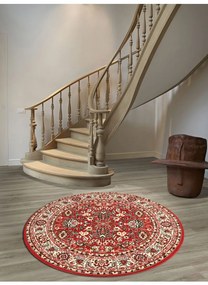 Sintelon, Kusový koberec Teheran Practica 59/CVC kruh, 200x200 (průměr) kruh, červená, chodba / předsíň