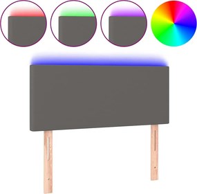 Čelo postele s LED šedé 90x5x78/88 cm umělá kůže 3121414