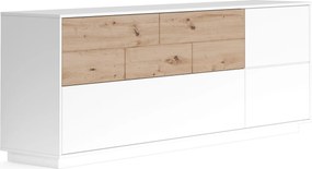 XXXLutz ŠIROKÁ KOMODA, bílá, dub artisan, 205/77/44 cm Carryhome - Online Only obývací stěny - 000552033403