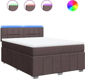 Box spring postel s matrací tmavě hnědá 140x200 cm textil 3289394