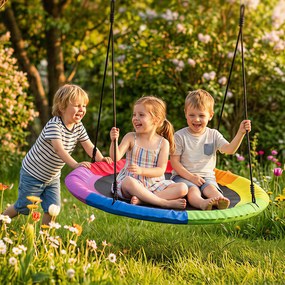 Hnízdní houpačka Výškově nastavitelná závěsná houpačka do 300 kg s nastavitelnými lany 100 x 100 x 180 cm Vícebarevné provedení