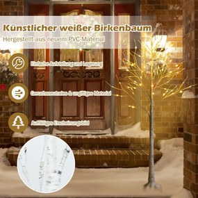 Costway 150 cm LED světelný strom bříza s teplými bílými LED světly