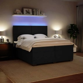 Box spring postel s matrací černá 200x200 cm samet 3293298