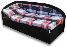 Jednolůžková postel (válenda) 80 cm Krista (Černá 39 + Mimi 21) (L). 793095