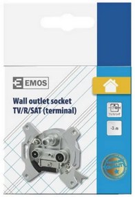 Anténní televizní zásuvka TV+R+SAT EU3303 koncová EMOS J0240