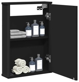 Petromila Koupelnová skříňka se zrcadlem černá 42 x 12 x 60 cm kompozit