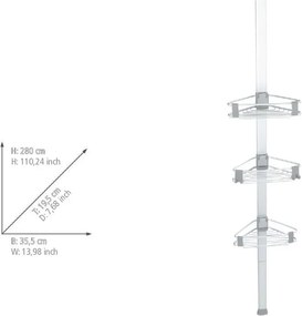 Teleskopická hliníková koupelnová polička v matně stříbrné barvě Purio – Wenko