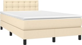 Box spring postel s matrací krémová 120x200 cm textil 3140366
