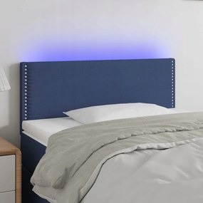 Čelo Postele S Led Modré Textil Modrá 100 x 5 x 78/88 cm