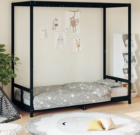 vidaXL Dětská postel 80 x 200 cm masivní borové dřevo [834521] Barva: Černá