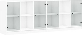 Knihovna s dvířky bílá 204 x 37 x 75 cm kompozitní dřevo 3206531