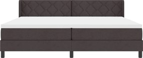 Postel s boxspringem s čelo Tmavě hnědá 200 x 200 cm textil 3341191