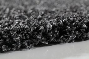 Vopi | Kusový koberec Dream Shaggy 4000 černý - Kulatý 120 cm průměr