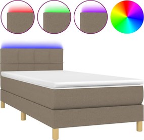 Box spring postel s matrací a LED taupe 80 x 200 cm textil 3133673