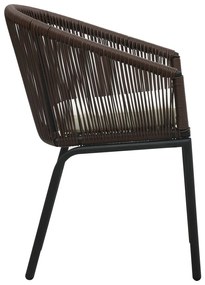 vidaXL Zahradní židle 2 ks hnědé PE ratan