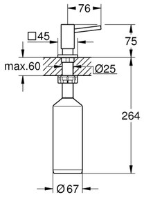 GROHE 40649000 - Dávkovač mýdla CUBIC 500 ml lesklý chrom