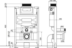 Mexen Fenix XS-U, podomítkový modul a závěsné WC Teo, černá matná, 6853385XX85