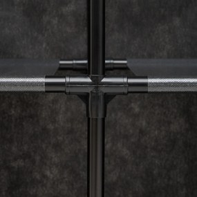 Textilní šatní skříň DRESSY dvojitá, 140 x 45 x 165 cm - černý