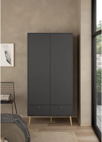 Antracitová šatní skříň 99x200 cm Bodo – Tvilum